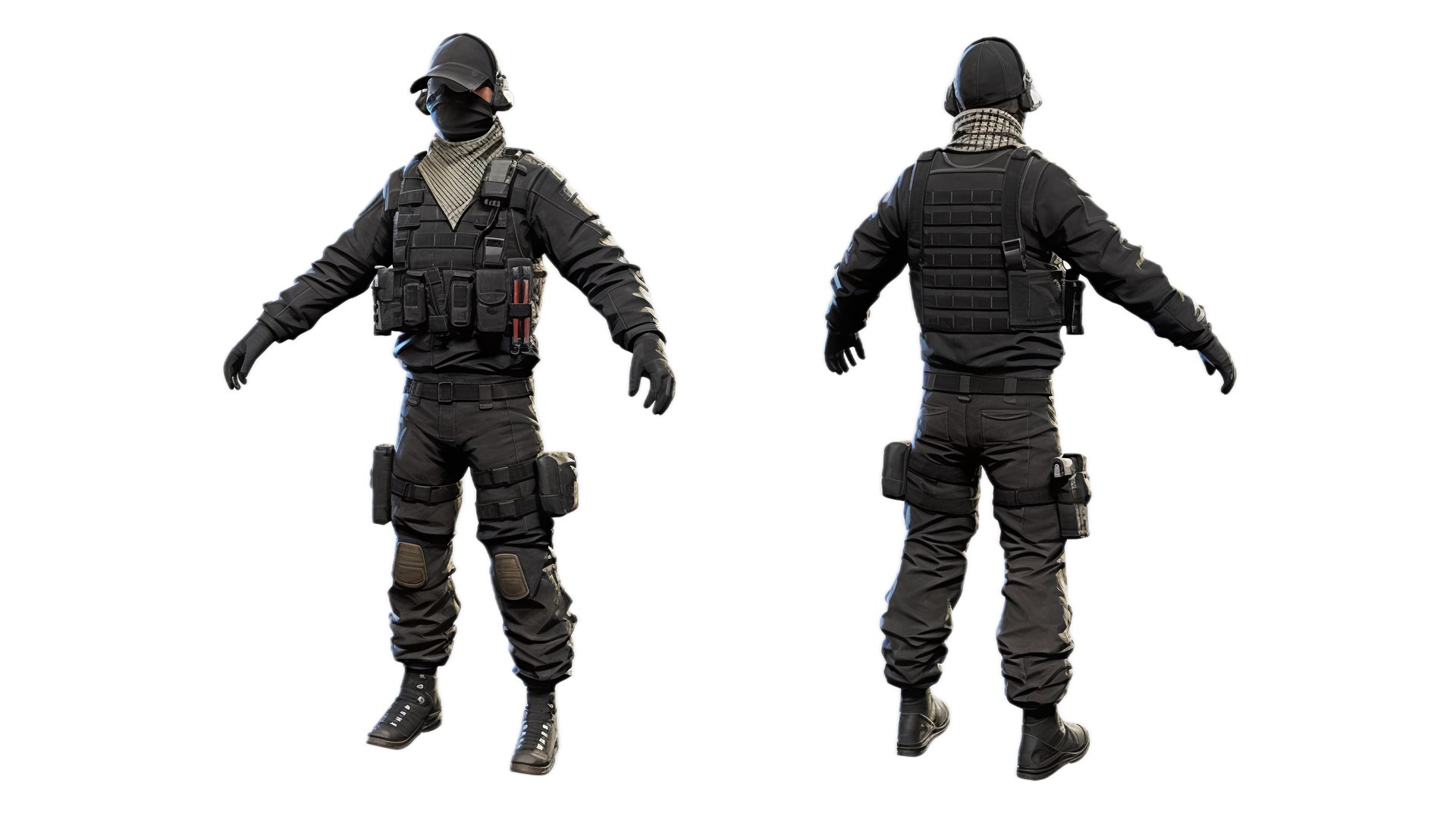 3D Tactical Special Forces Operator - Black And Multicam Variants ...
