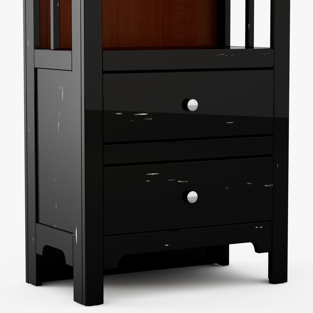 3d model keefe bookcase - black