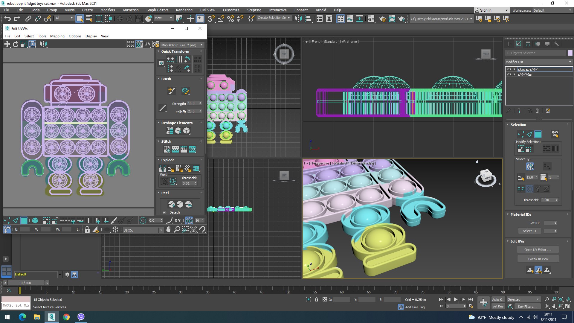 3D model Robot Pop It Fidget Toys Set - TurboSquid 1772477