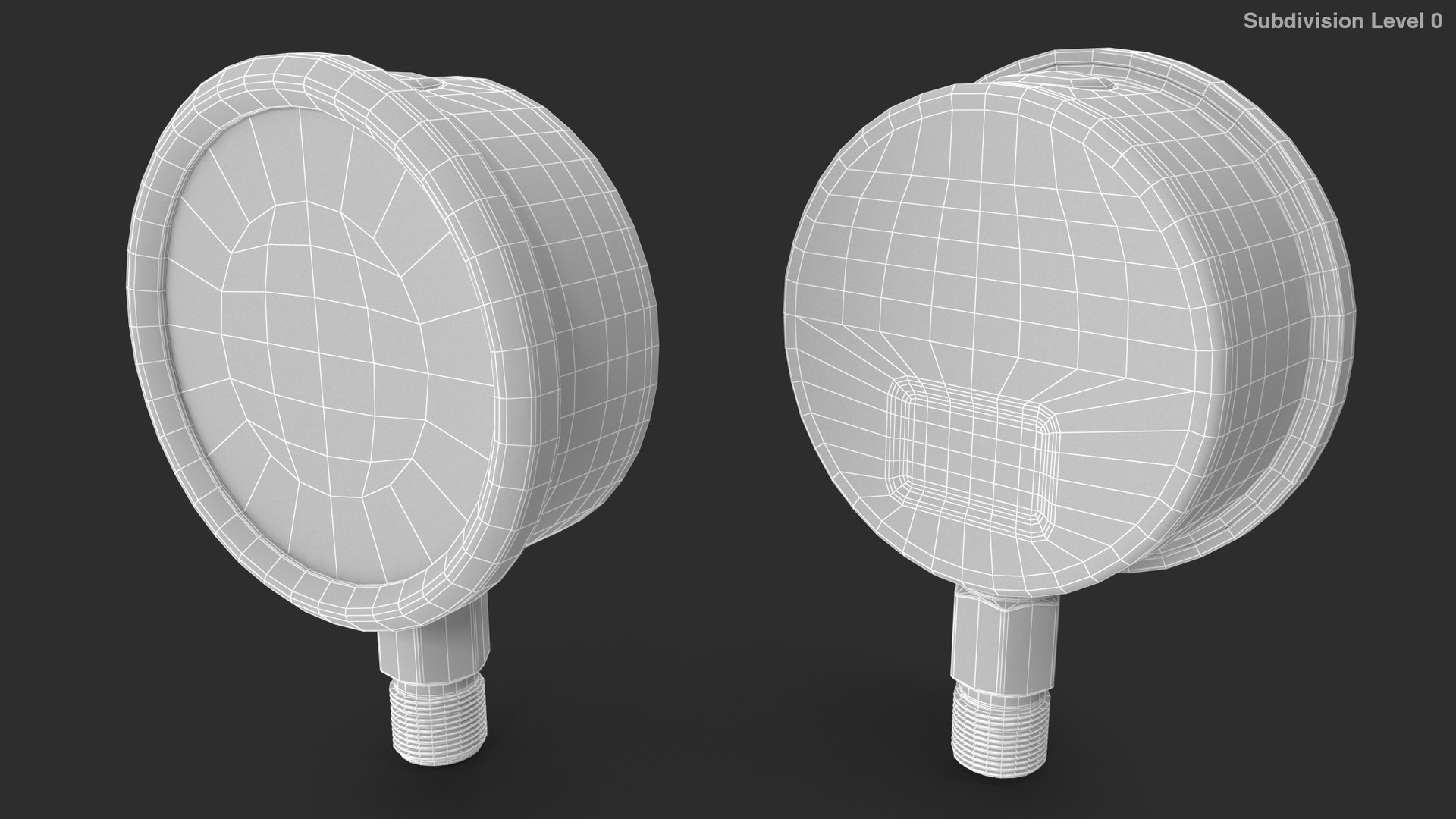 3D Pressure Gauge Double Scale 3D Model - TurboSquid 2382445