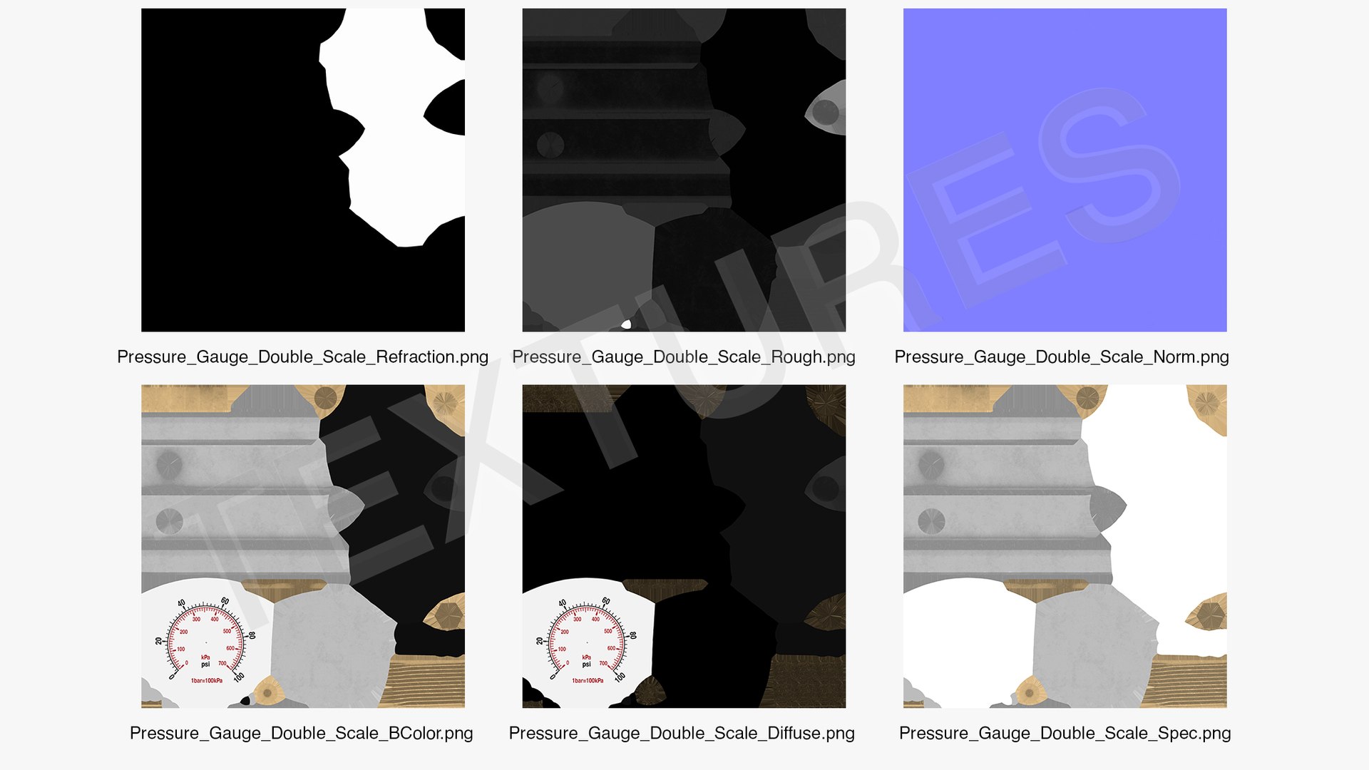 3D Pressure Gauge Double Scale 3D Model - TurboSquid 2382445