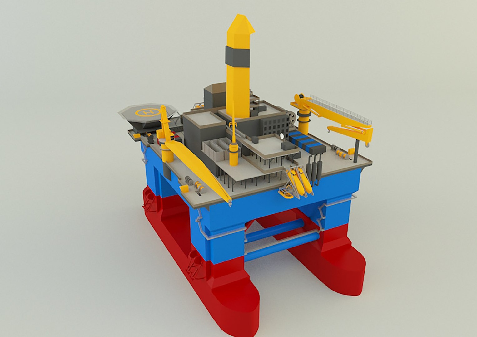 Semi Submersible Oil Platform 3D Model - TurboSquid 2068973