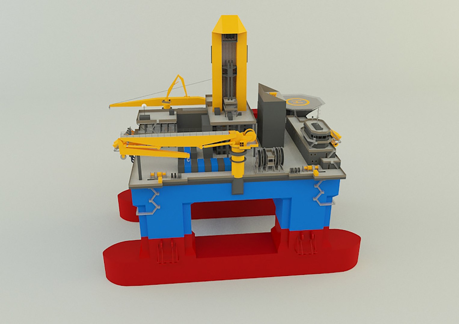 Semi Submersible Oil Platform 3D Model - TurboSquid 2068973