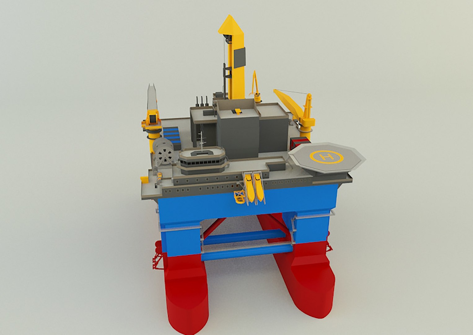 Semi Submersible Oil Platform 3D Model - TurboSquid 2068973