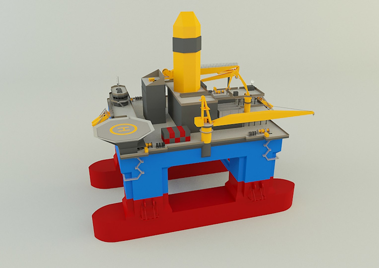 Semi Submersible Oil Platform 3D Model - TurboSquid 2068973