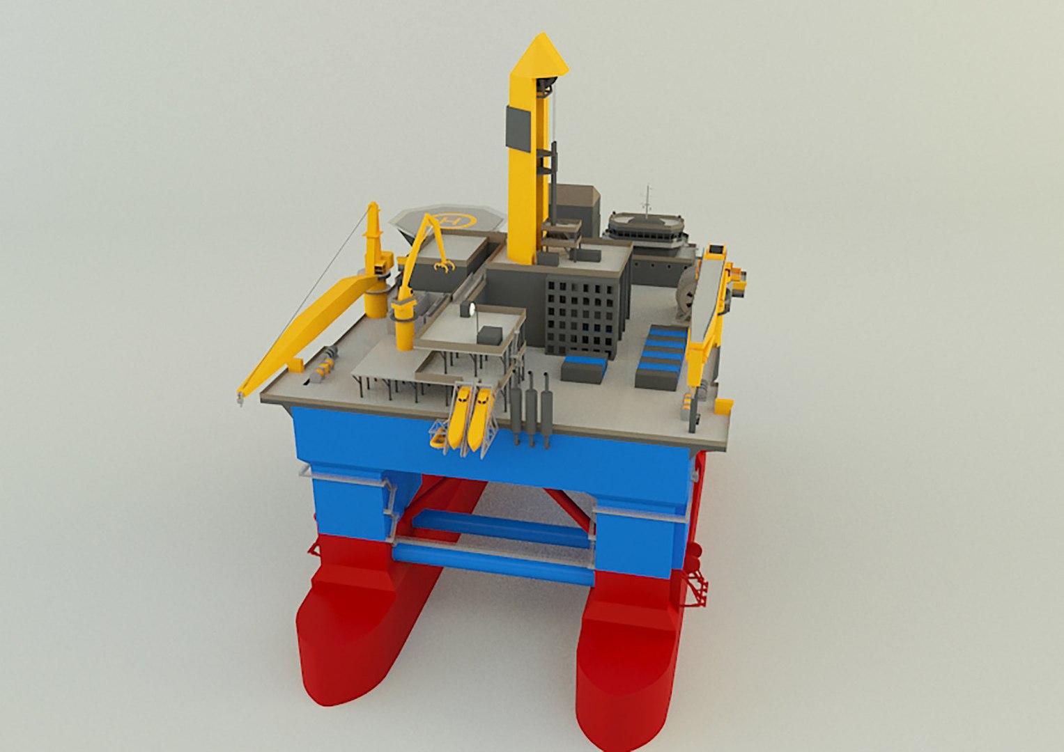 Semi Submersible Oil Platform 3D Model - TurboSquid 2068973