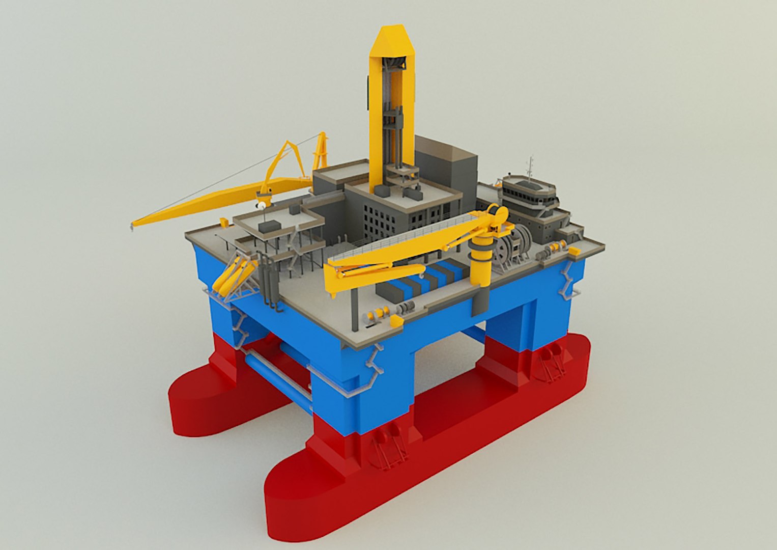 Semi Submersible Oil Platform 3D Model - TurboSquid 2068973