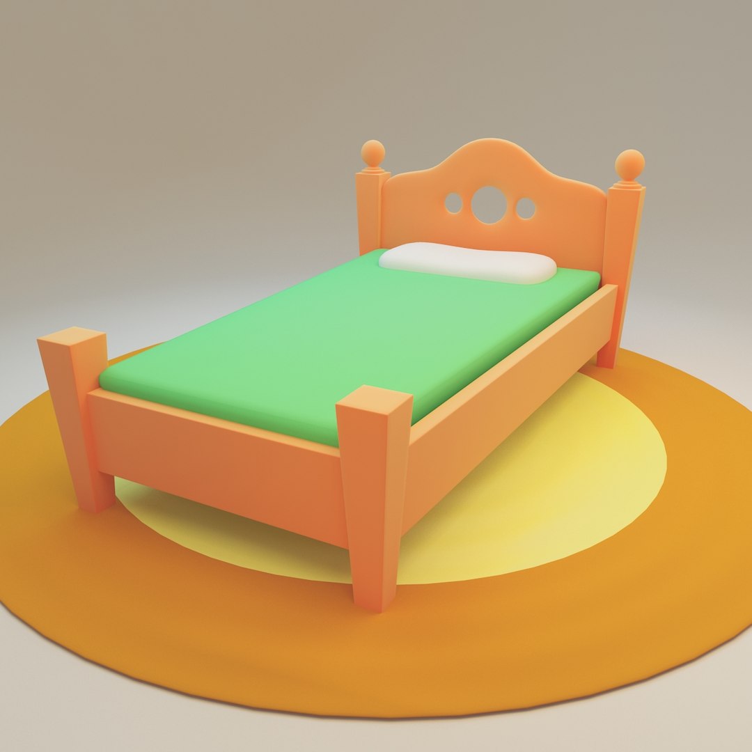 3D Cartoon Bed Bedroom - TurboSquid 1323054