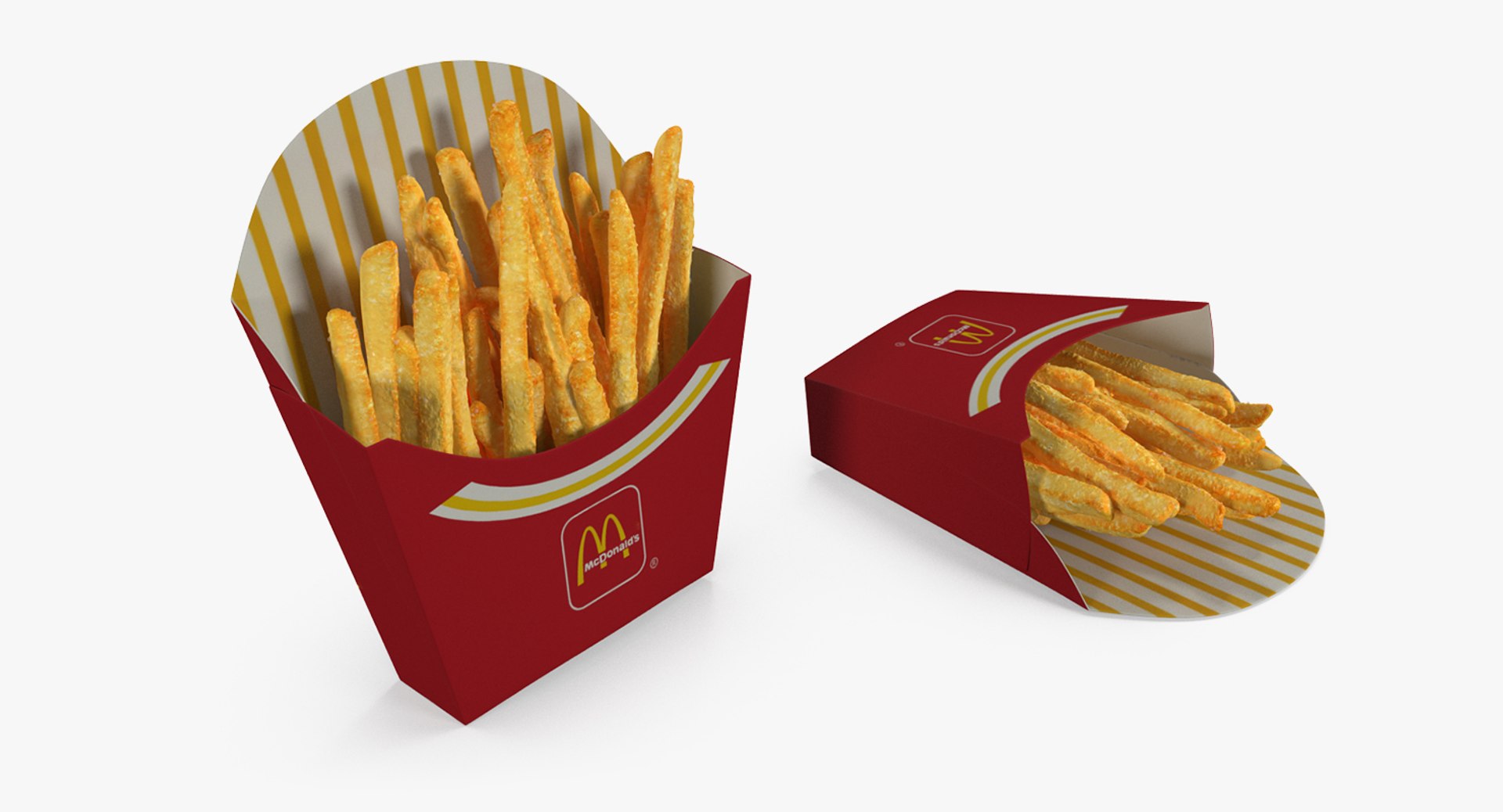 French Fry Box Mcdonalds 3d Model