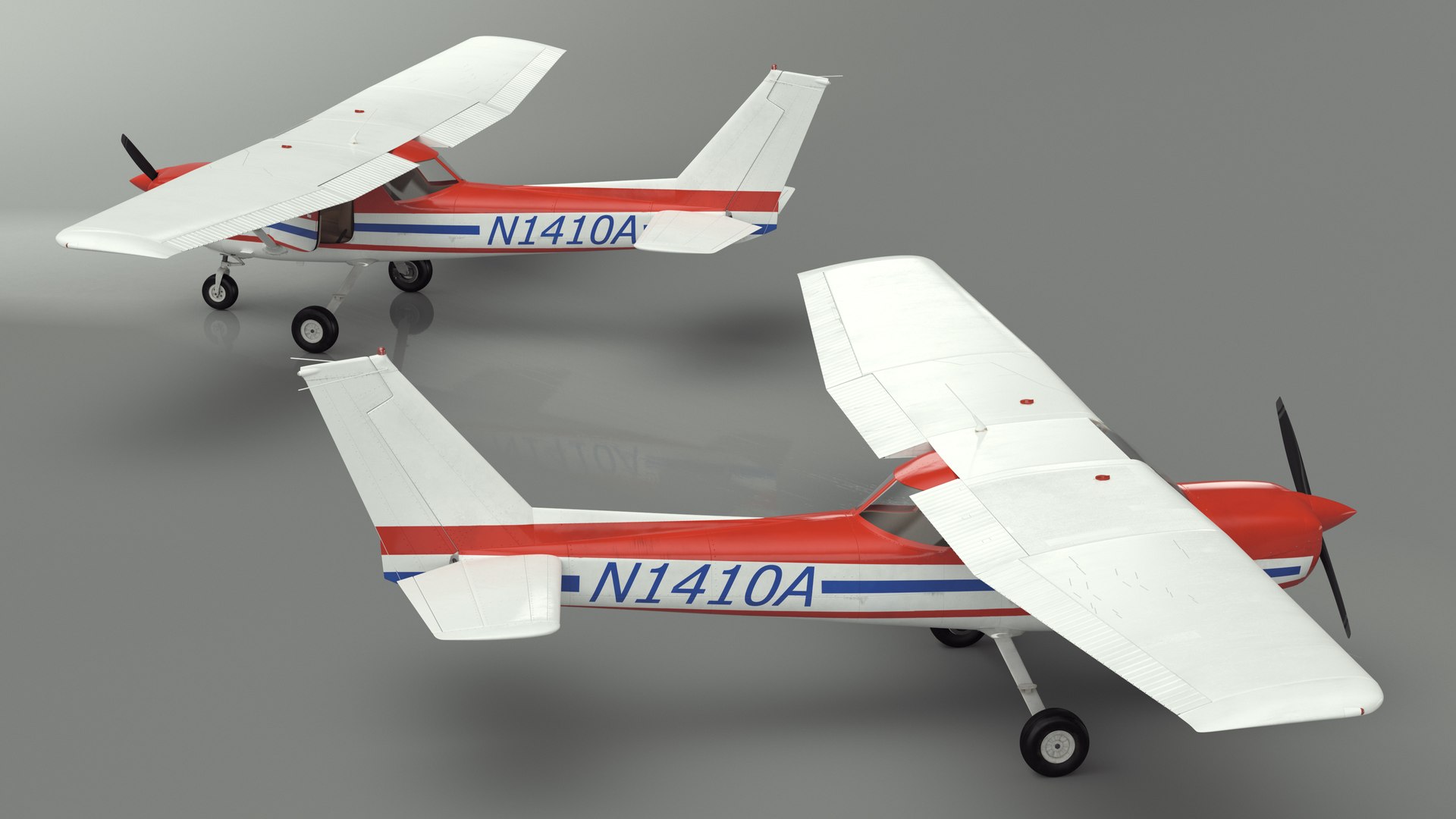 3D Model Light Utility Aircraft Cessna 150 Rigged - TurboSquid 2225861