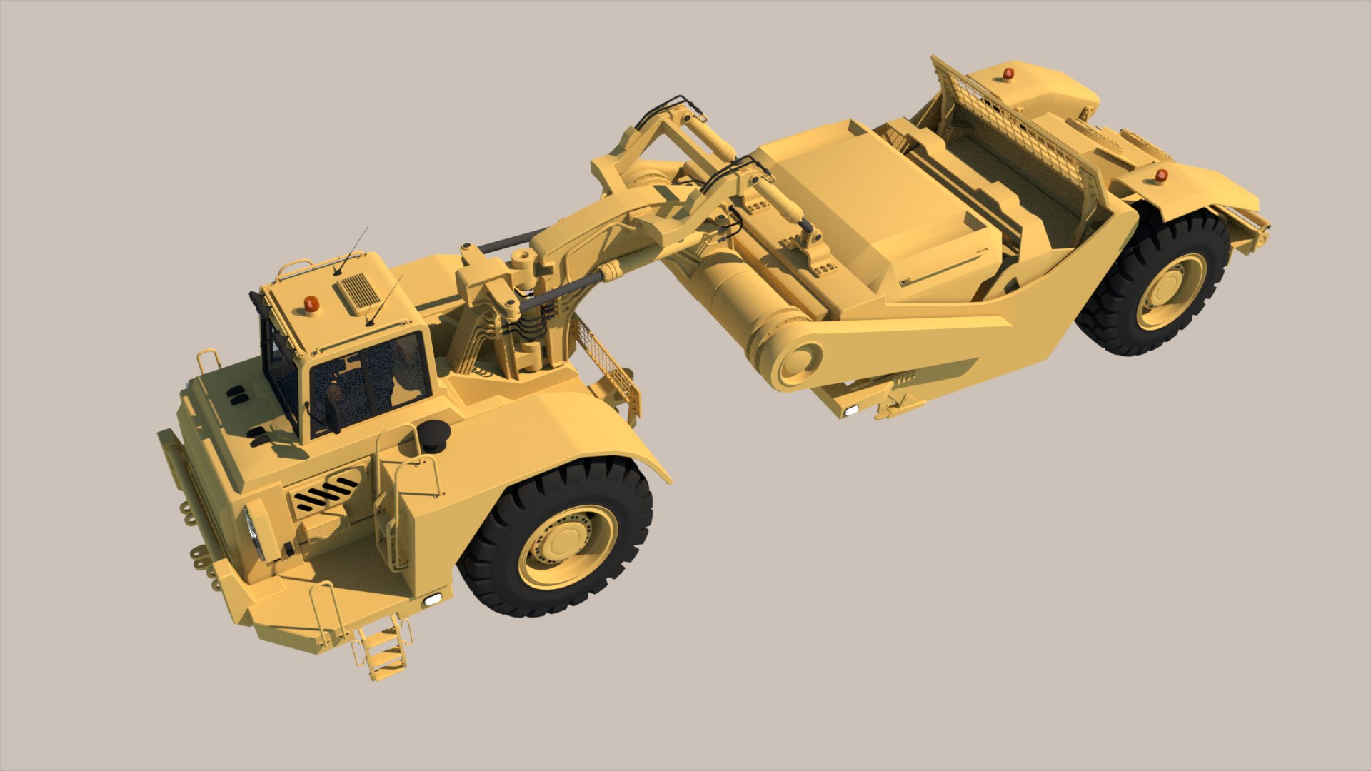 Wheel Tractor-scraper Model - TurboSquid 1947157