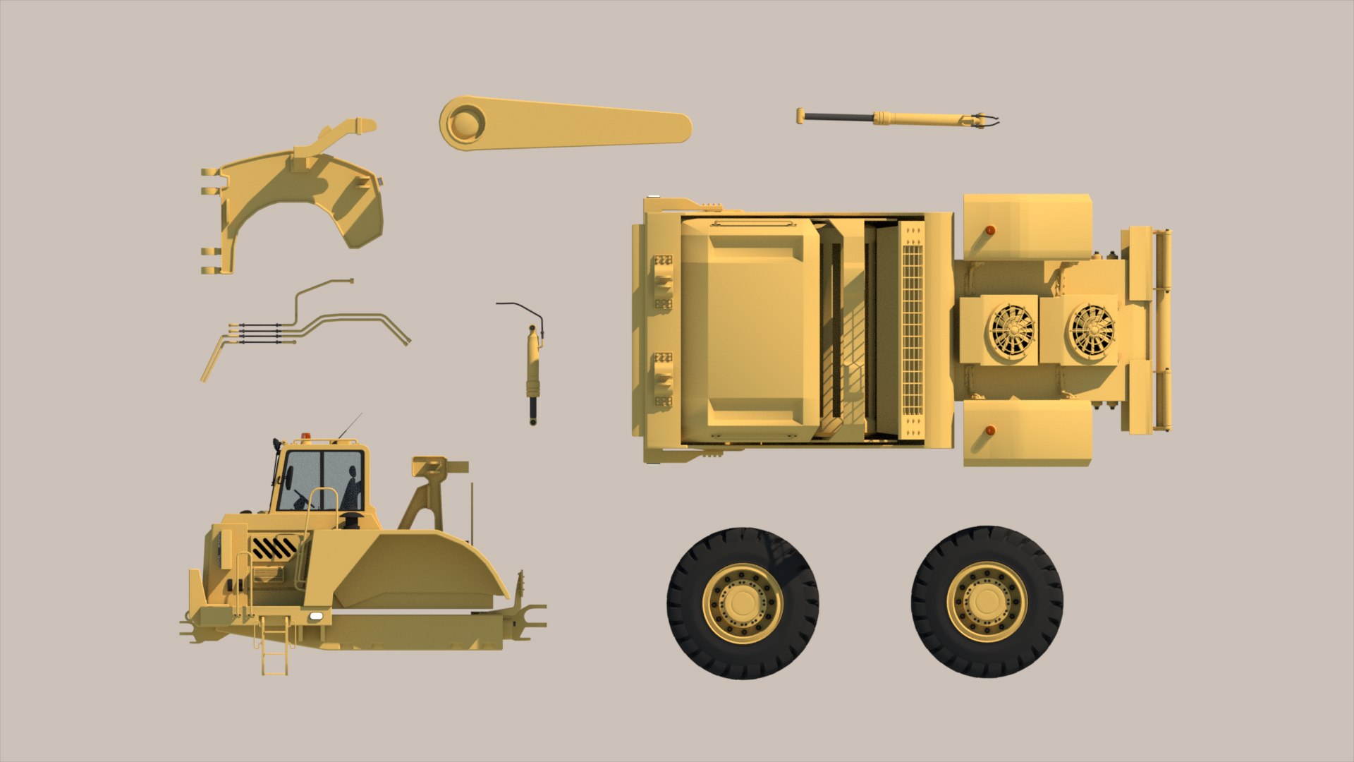 Wheel Tractor-scraper Model - TurboSquid 1947157