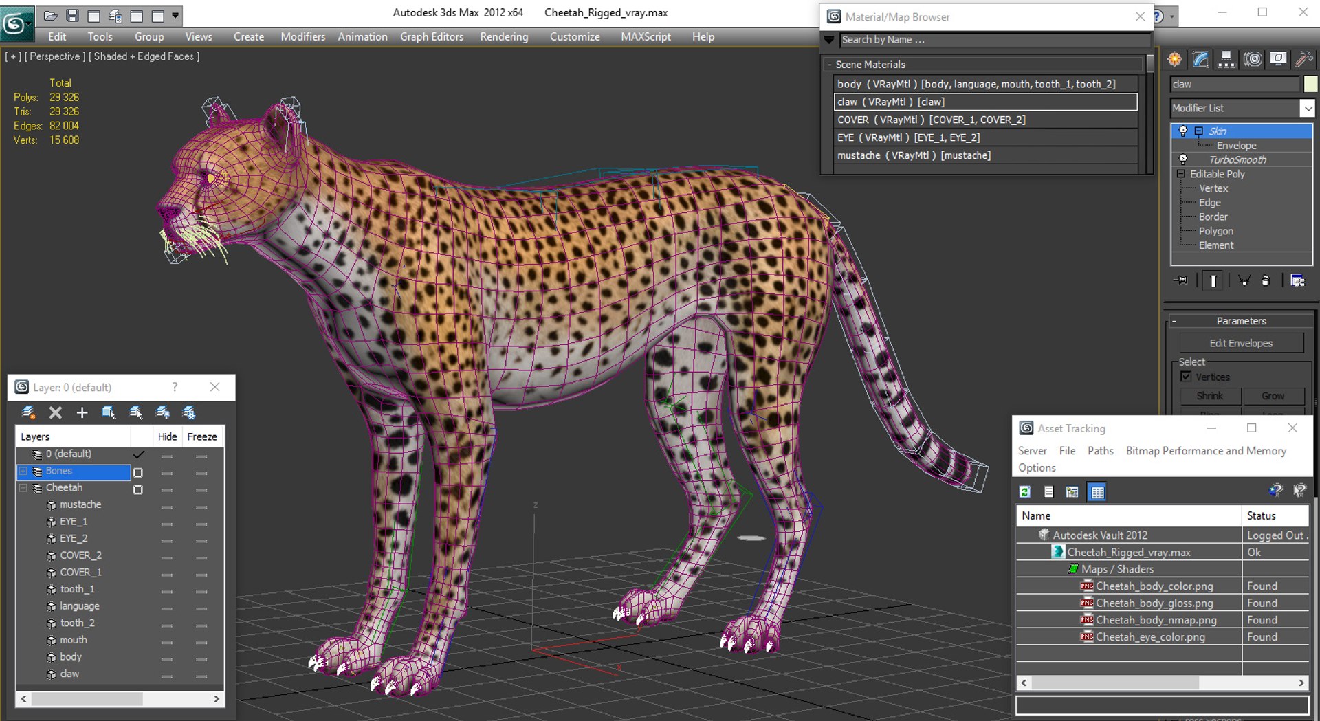 3D Cheetah Rigged - TurboSquid 1479187
