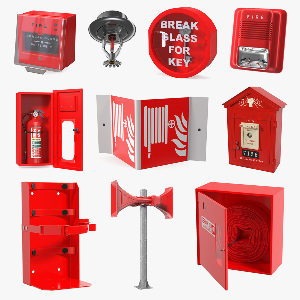Fire Alarm Tools Collection 6 model - TurboSquid 1920364