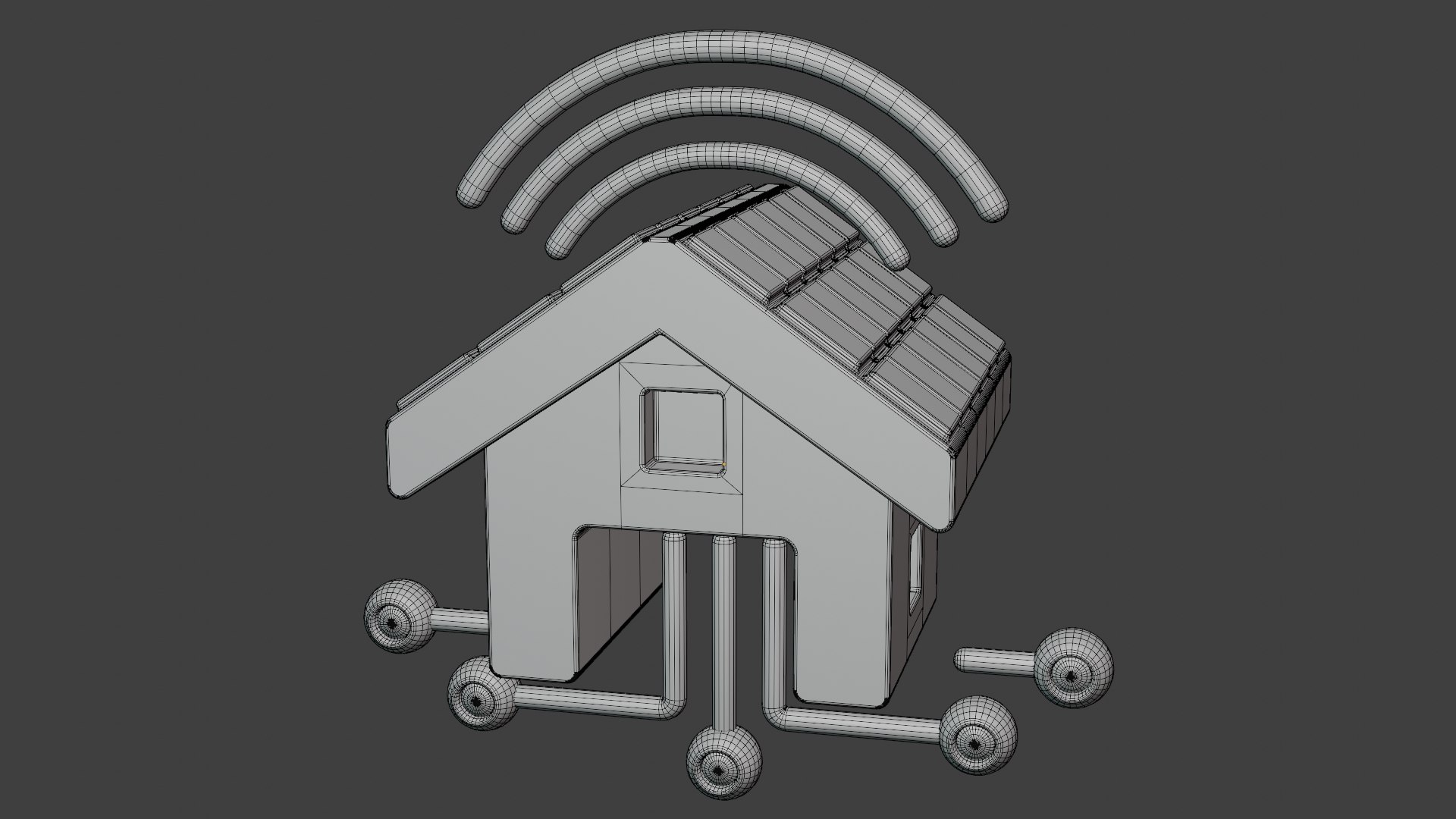 3d Icon Of Smart Home Technology Connected To Internet Network 3D Model ...
