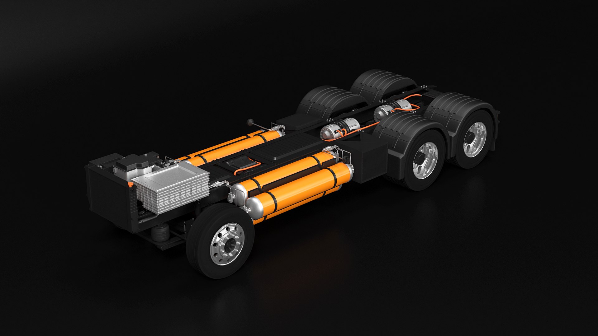 3D Hydrogen Fuel Cell Semi-Truck Chassis X-Ray - TurboSquid 1877276