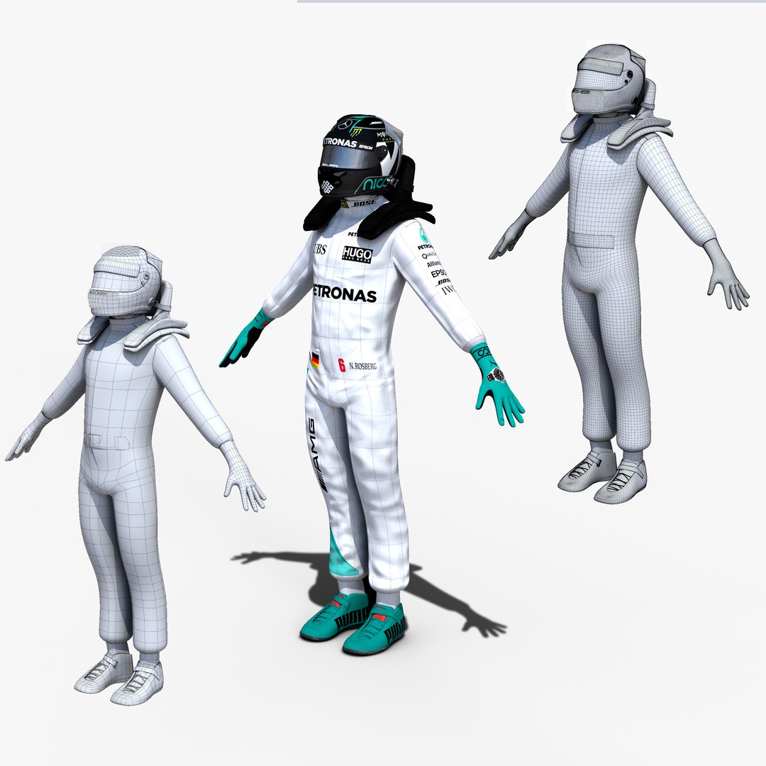 nico rosberg 2016 3d model