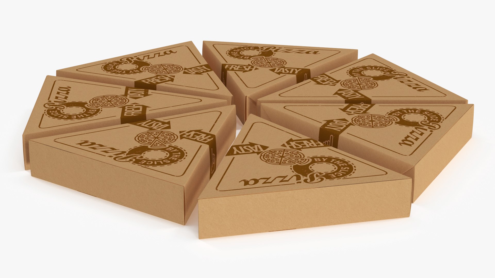 Round of Triangle Pizza Slice Party Boxes model - TurboSquid 2157862