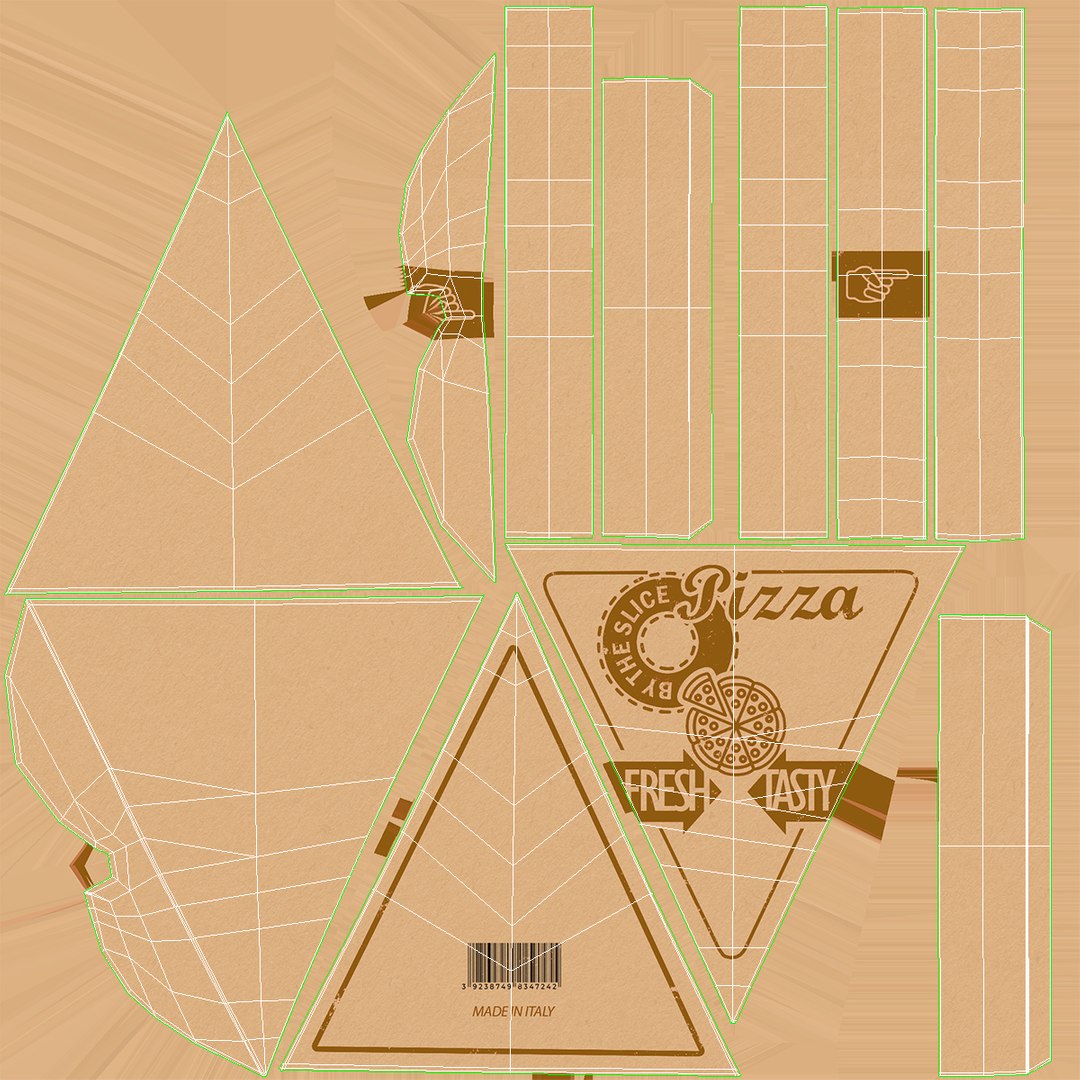 Round of Triangle Pizza Slice Party Boxes model - TurboSquid 2157862