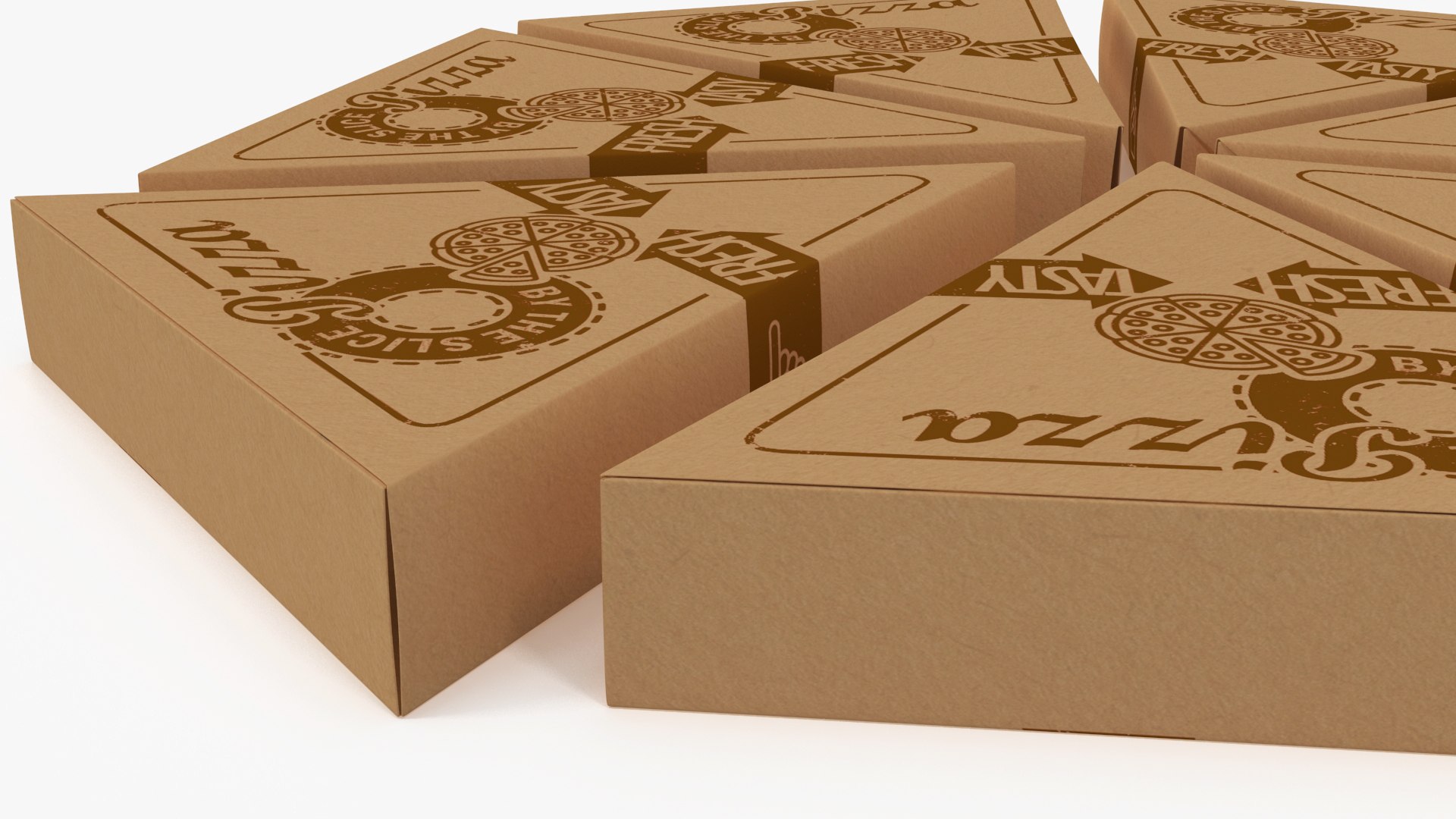 Round of Triangle Pizza Slice Party Boxes model - TurboSquid 2157862