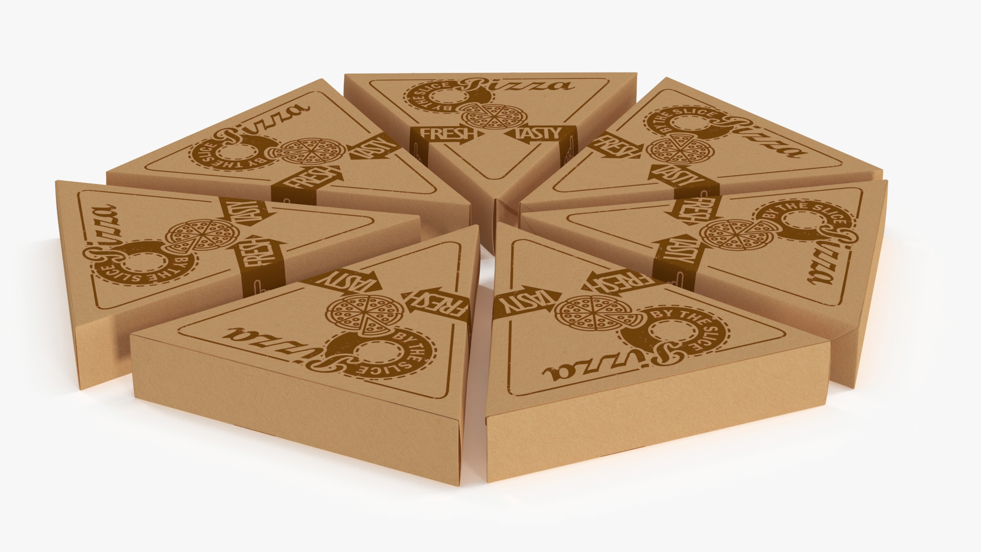 Round of Triangle Pizza Slice Party Boxes model - TurboSquid 2157862