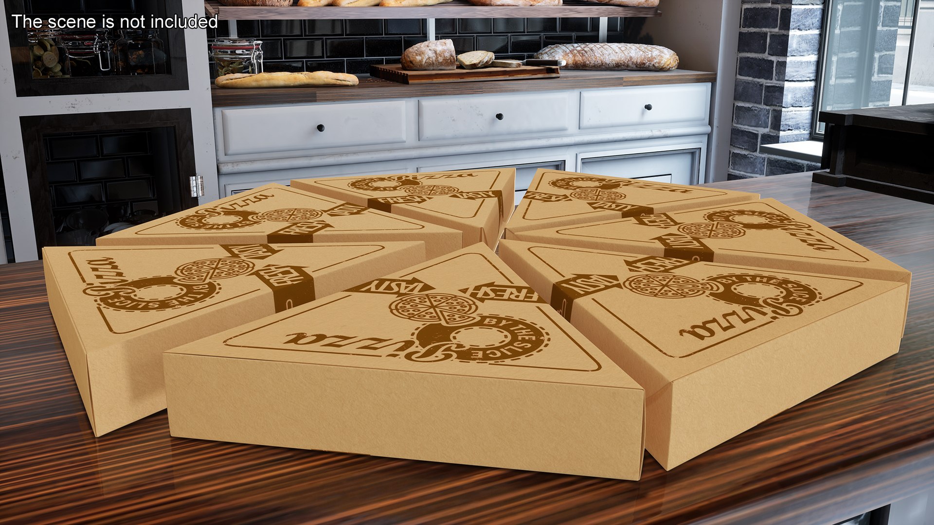 Round of Triangle Pizza Slice Party Boxes model - TurboSquid 2157862