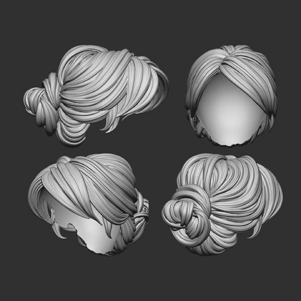 STL Hair Models | TurboSquid