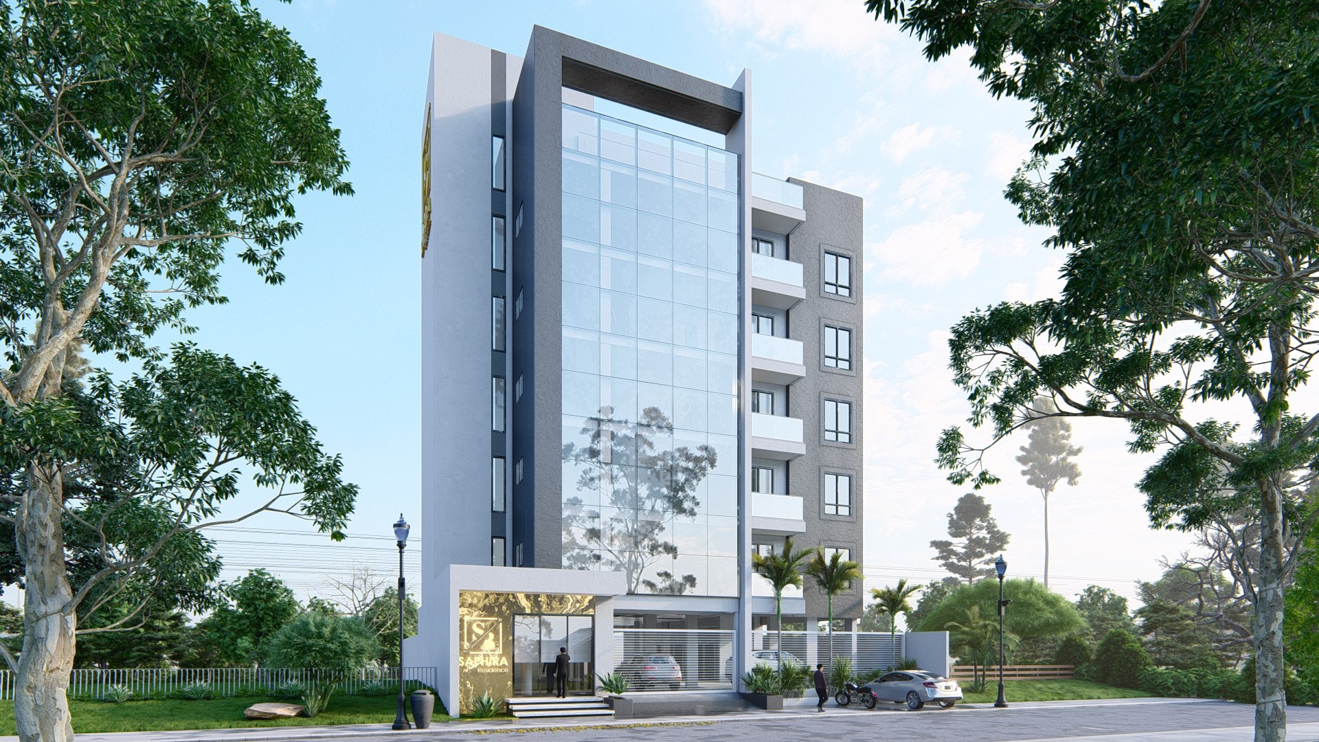 Modern Residential Building Model - TurboSquid 2261193