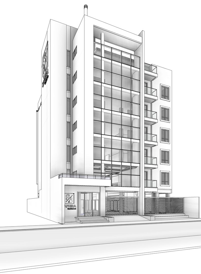 Modern Residential Building Model - TurboSquid 2261193