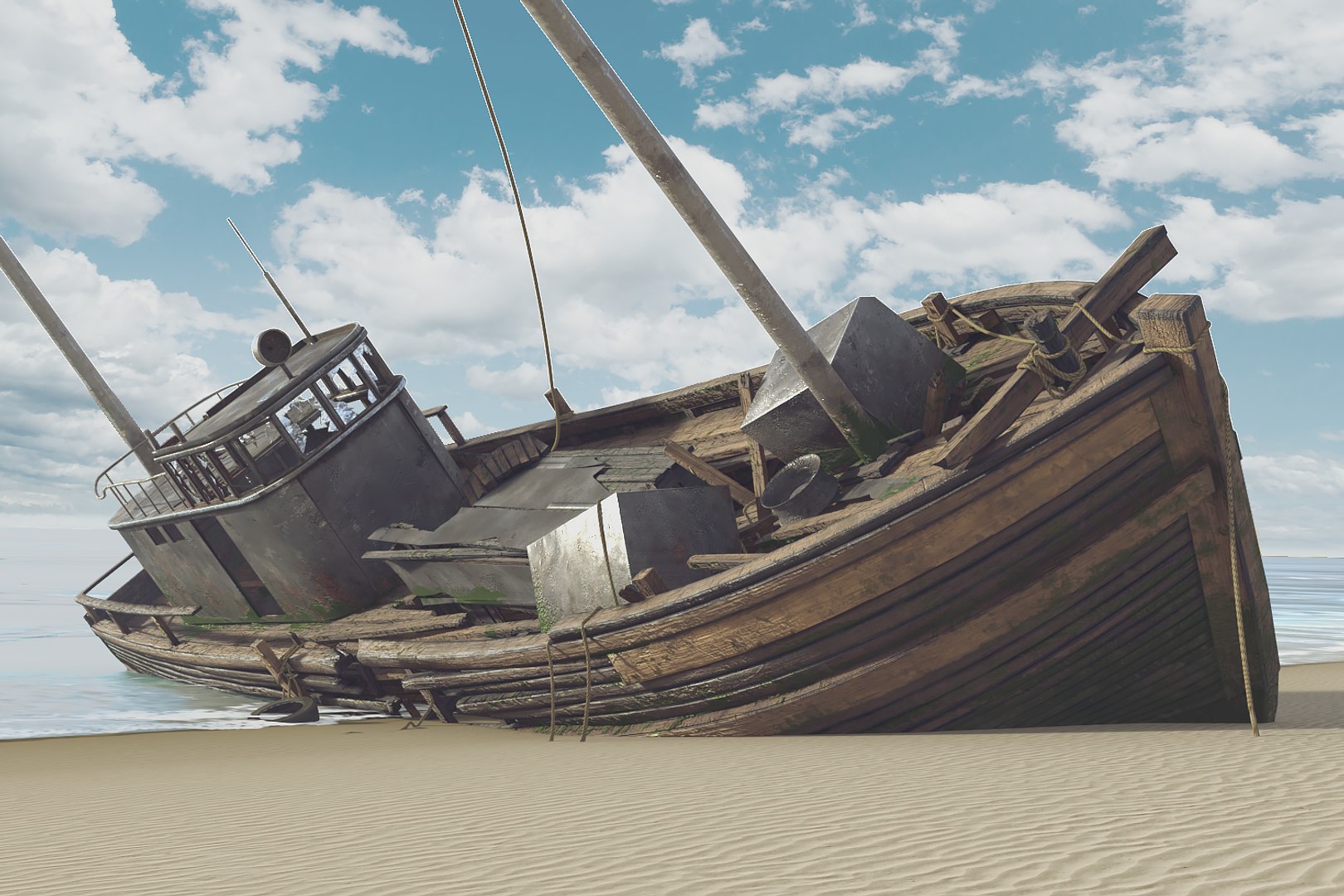 3D Shipwreck Beach Ship Model - TurboSquid 1412138