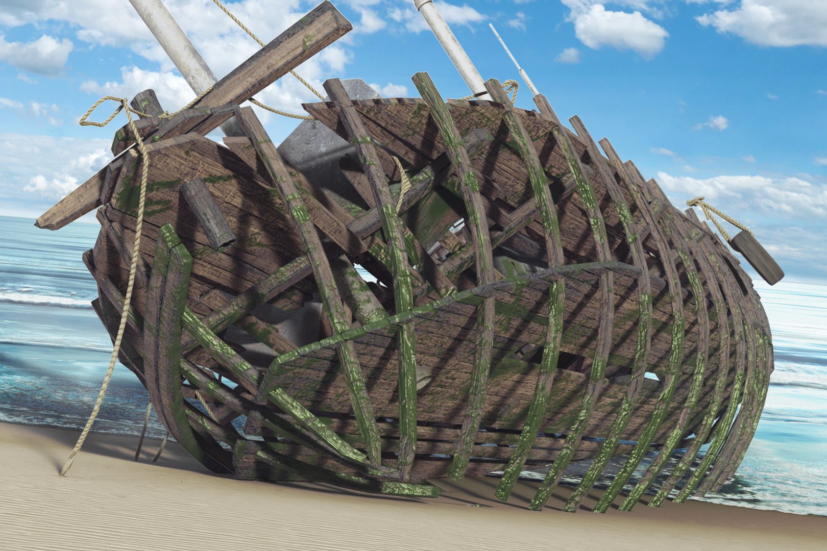 3D Shipwreck Beach Ship Model - TurboSquid 1412138