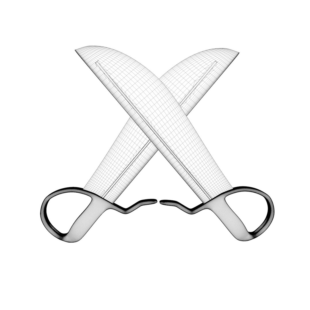 Bart Cham Dao Swords 3d Model