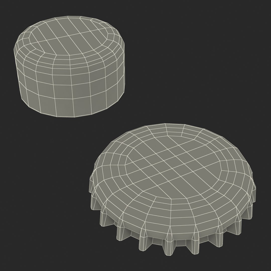 3d 3ds Bottle Caps 2 Modeled
