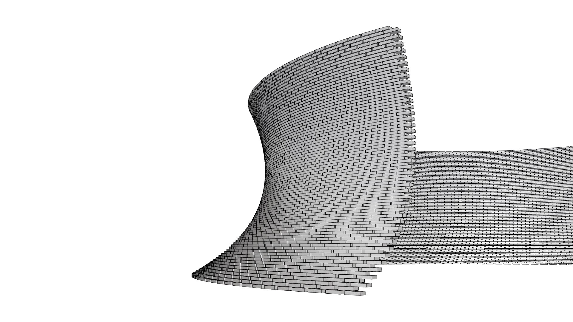 Circular Concave Bricks Wall 3D Model - TurboSquid 2180118