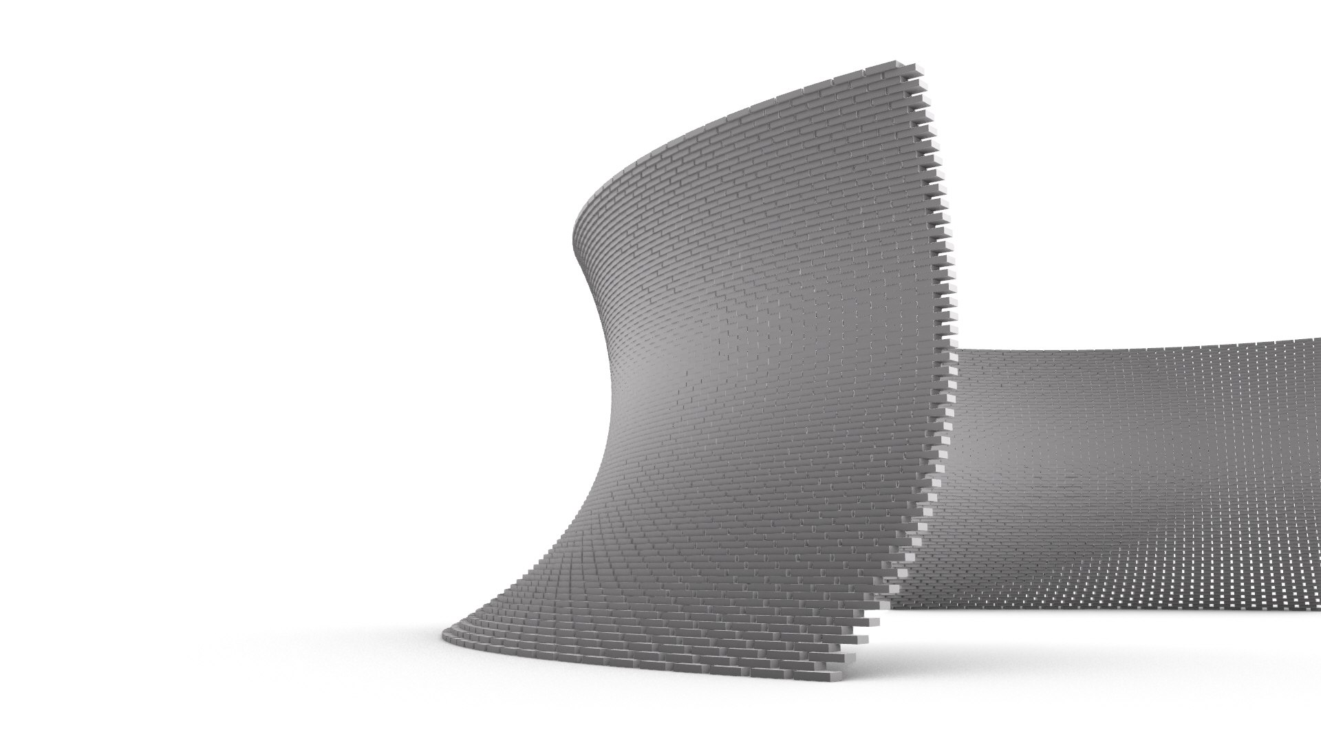 Circular Concave Bricks Wall 3D Model - TurboSquid 2180118