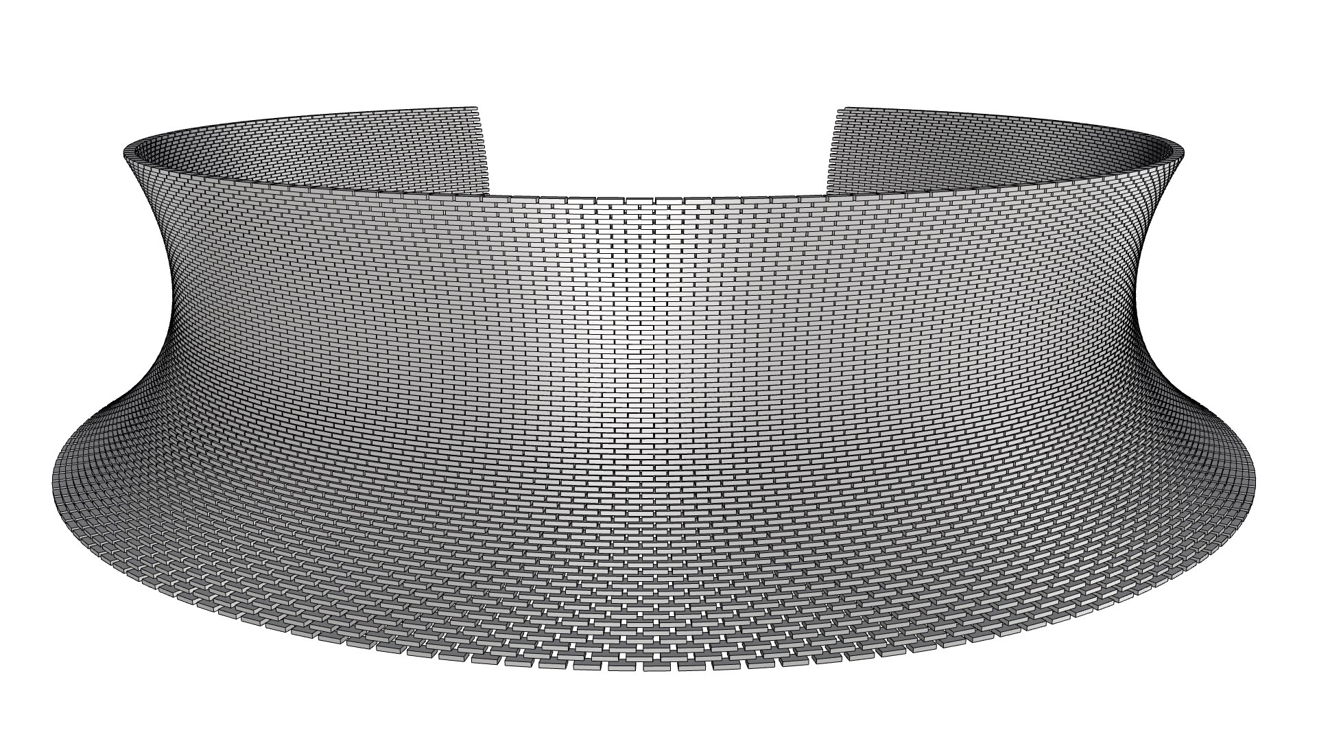Circular Concave Bricks Wall 3D Model - TurboSquid 2180118