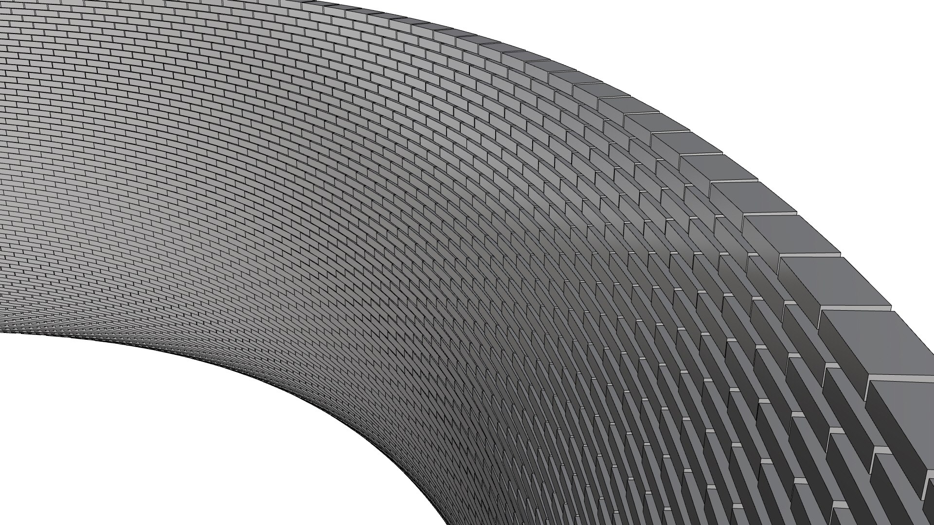 Circular Concave Bricks Wall 3D Model - TurboSquid 2180118