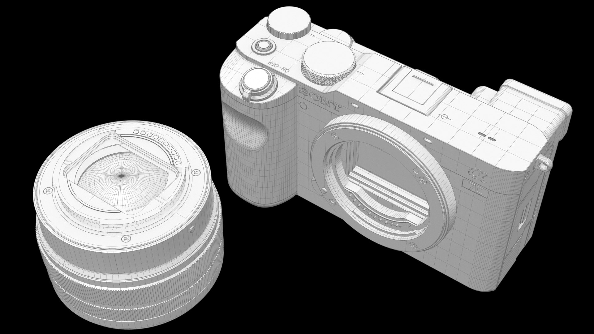 Photoreal Mirrorless Camera Sony 3D Model - TurboSquid 1641630
