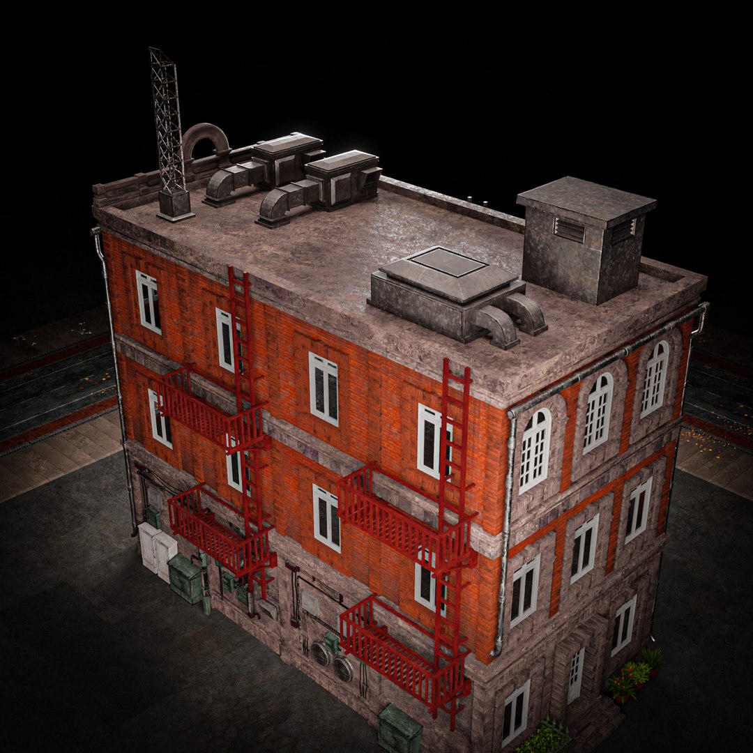 URBAN OLD BUILDING HORROR 4 3D - TurboSquid 2220577