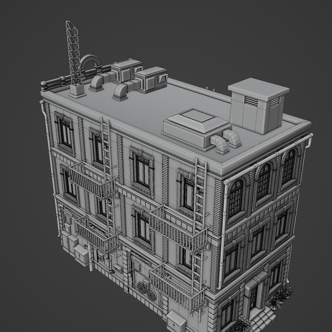 URBAN OLD BUILDING HORROR 4 3D - TurboSquid 2220577