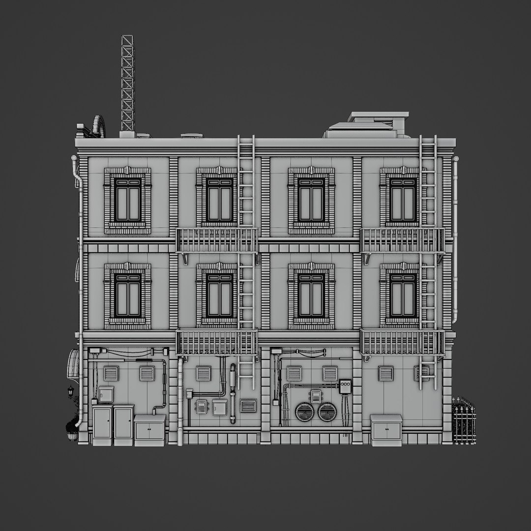 URBAN OLD BUILDING HORROR 4 3D - TurboSquid 2220577