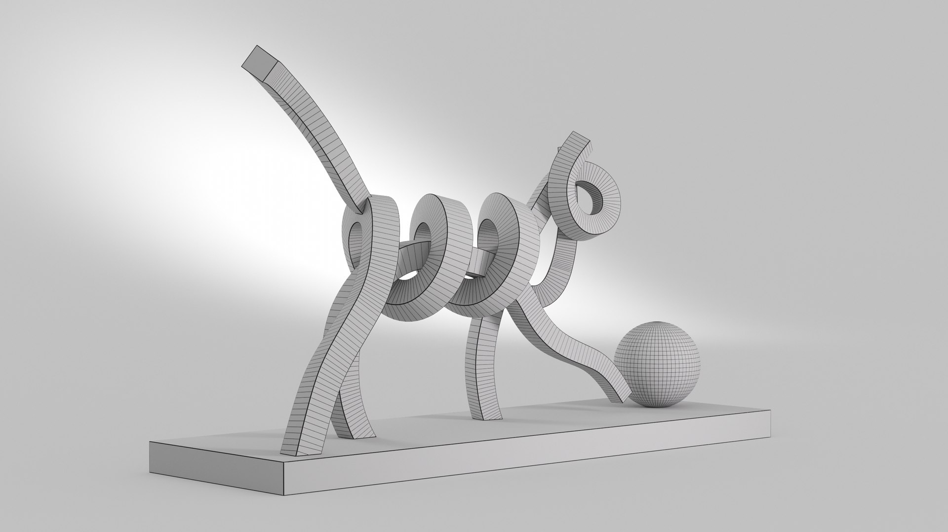 3D Cat With A Ball - TurboSquid 1841373