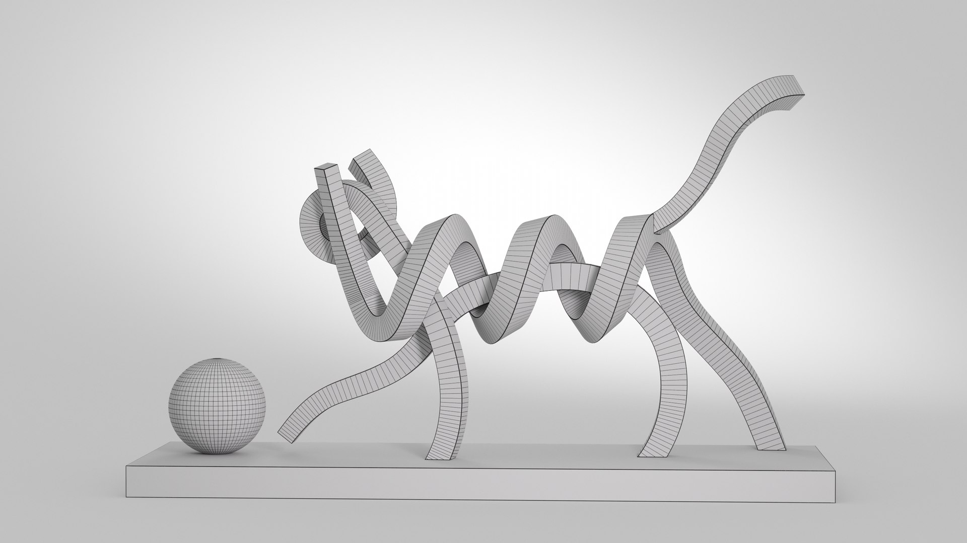 3D Cat With A Ball - TurboSquid 1841373