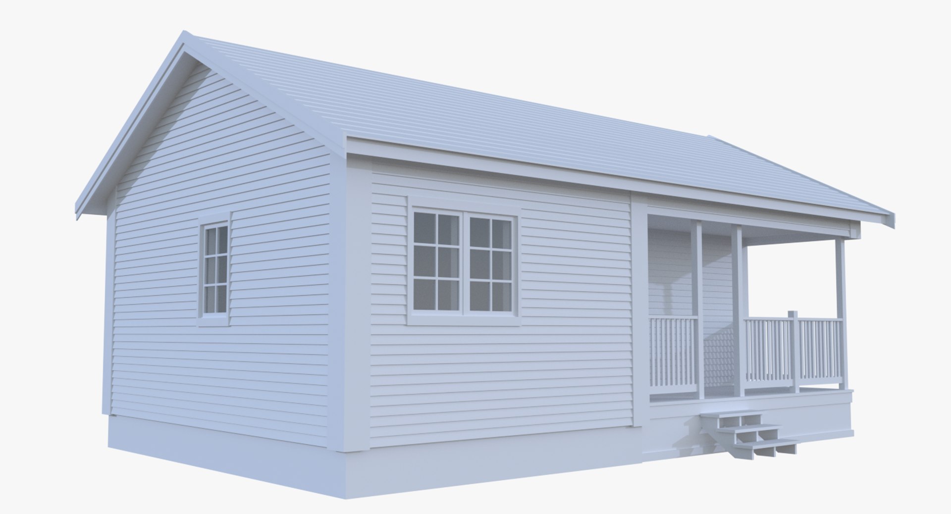 Scandinavian Cabin Interior Exterior 3d Model