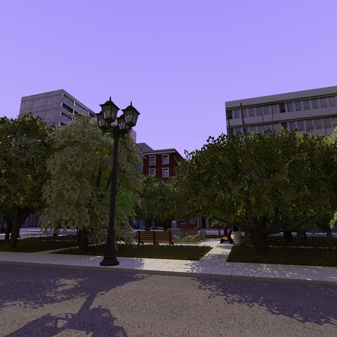 3d Model Town Park Square