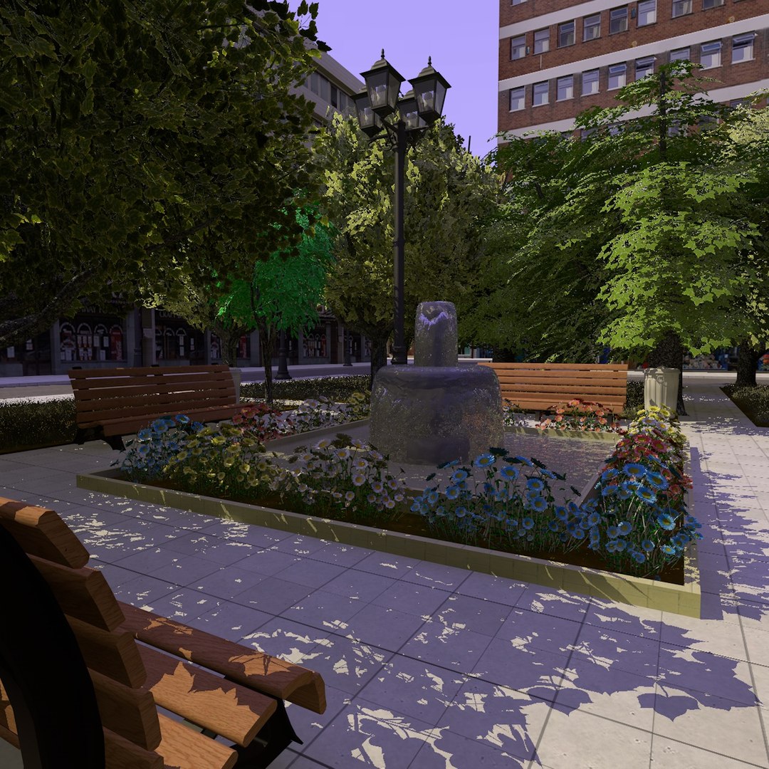 3d Model Town Park Square