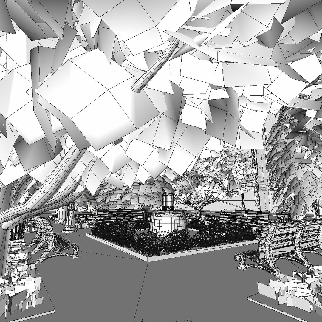 3d model town park square