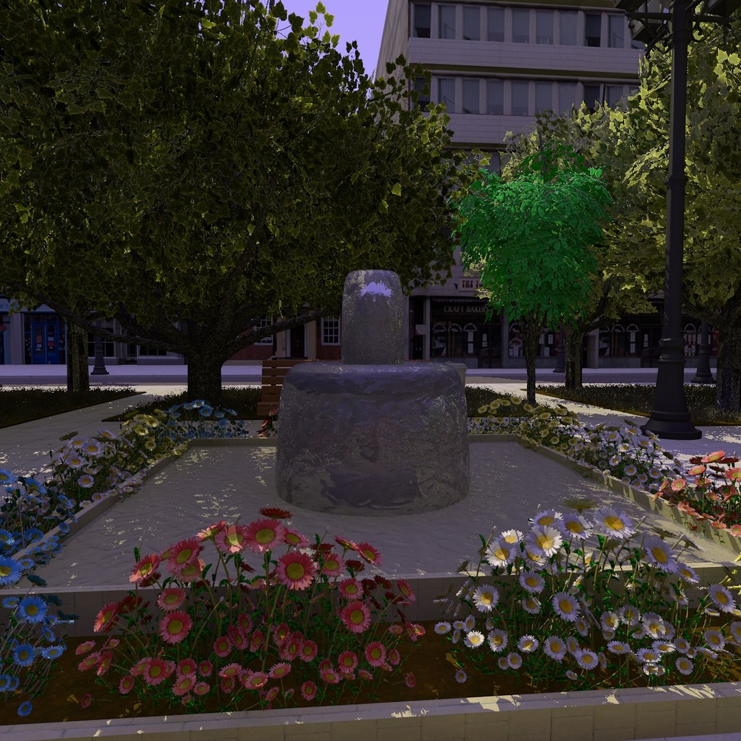3d Model Town Park Square