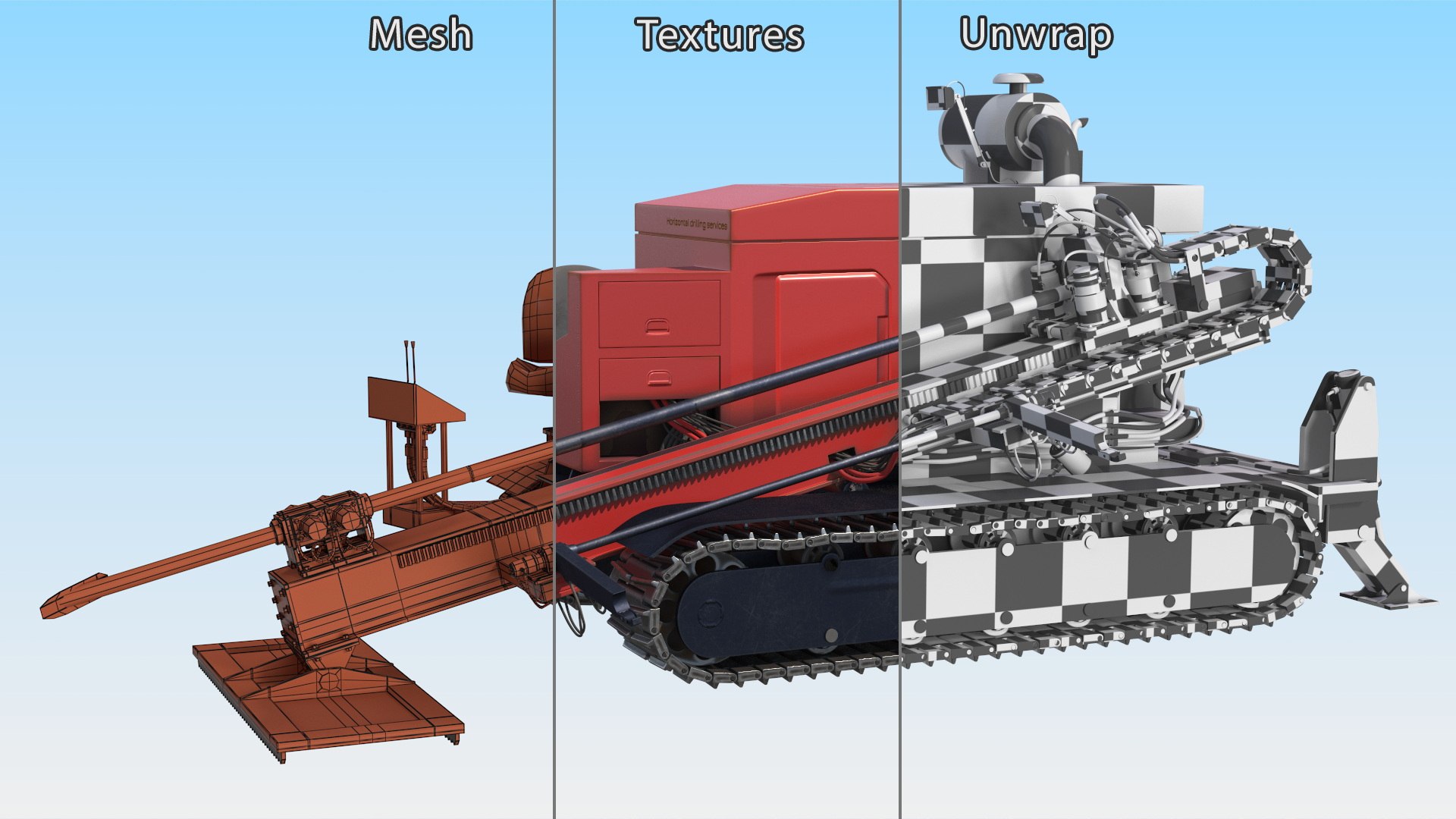 Horizontal Drilling Rig Red Rigged 3D Model - TurboSquid 2302408