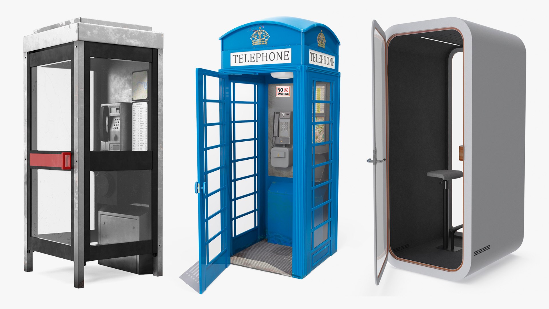 3D Phone Booths Collection Model - TurboSquid 2195508